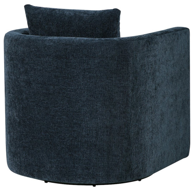 Sheldon Navy Blue Swivel Barrel Chair - Contemporary - Armchairs And ...