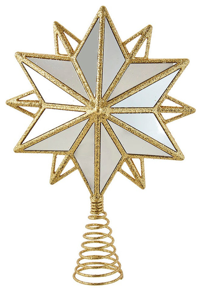 Kurt Adler 13.5" Acrylic Gold Star Tree Topper, 13.5" - Christmas ...