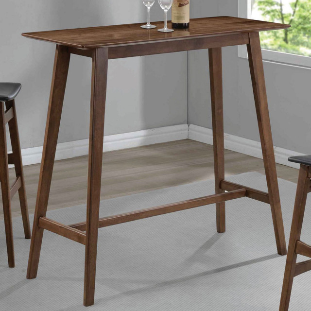 Wood Rectangular Bar Table, Walnut - Transitional - Indoor Pub And ...