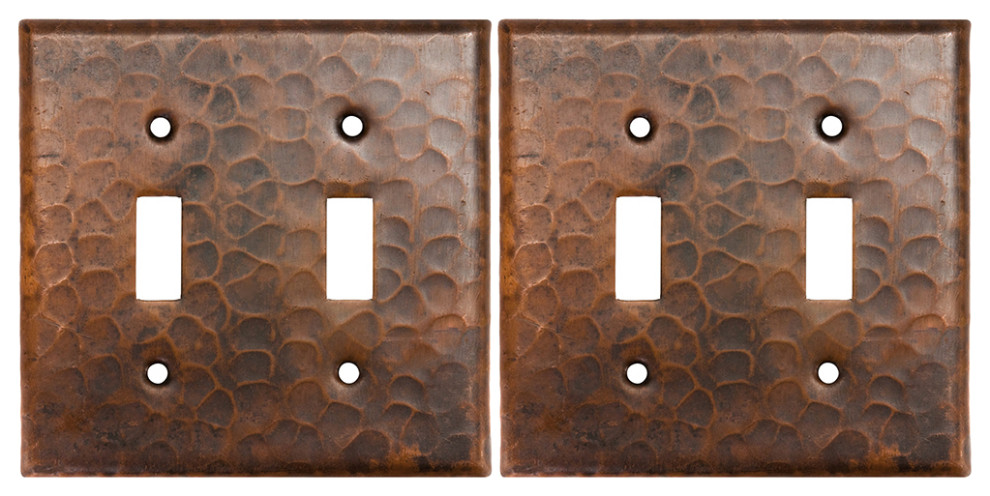Copper Switchplate Double Toggle Switch Covers, Set of 2 - Traditional ...