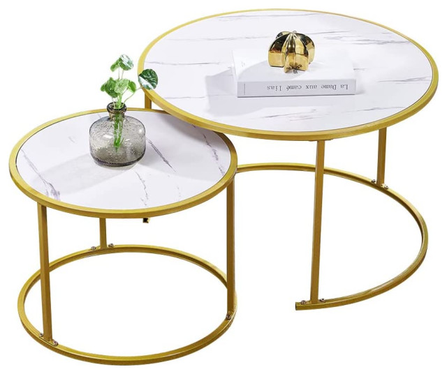 Modern Round Nesting Coffee Tables White - Contemporary - Coffee Table ...