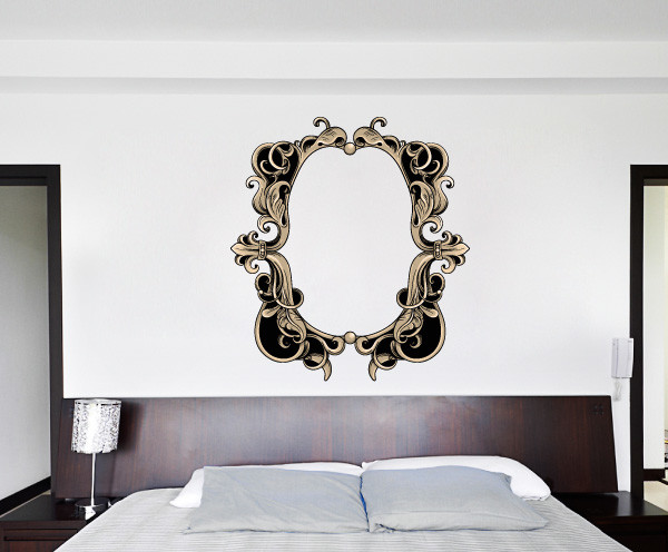 Floral Frame Vinyl Wall Decal FloralFrameUScolor049, 60 in ...