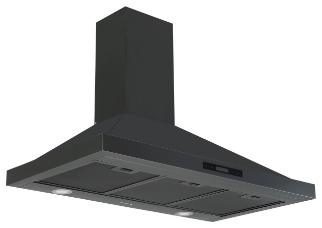 Ancona 36" 450 CFM Convertible Wall Pyramid Range Hood, Black Stainless ...
