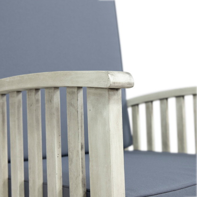 Beulah Outdoor Acacia Wood Rocking Chair - Farmhouse - Outdoor Rocking ...