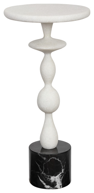 Uttermost Inverse White Marble Drink Table - Traditional - Side Tables And End Tables - by ...