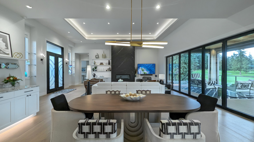 (Custom Home) Modern Rambler on the Golf Course - Modern - Dining Room ...