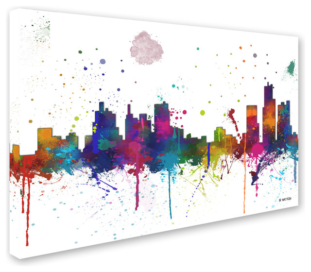 Marlene Watson 'Boston Mass Skyline Mclr-1' Canvas Art, 22"x32 ...