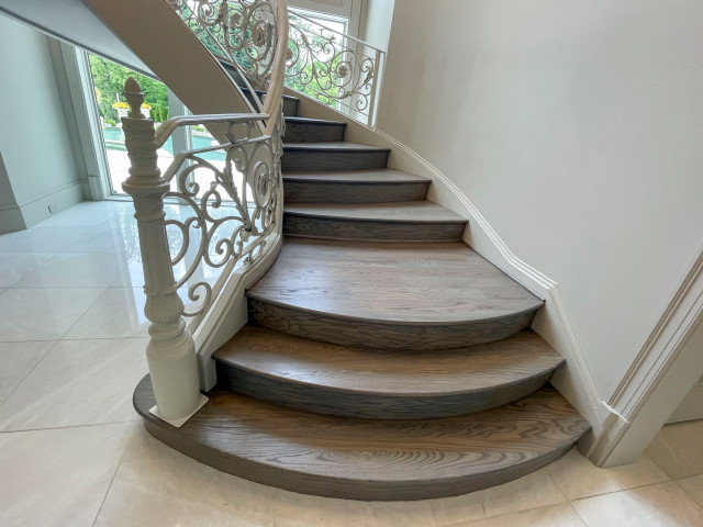 104_Curved Staircases in 18th Century French Inspired Mansion, Mclean ...