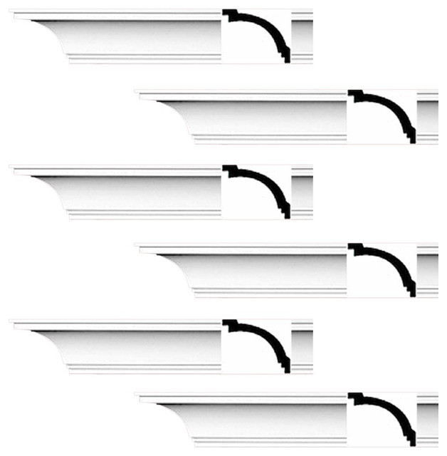 Cornice White Urethane Madison Simple Design 6 Pieces Totaling 570 ...