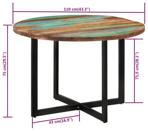 vidaXL Dining Table Kitchen Table Dining Room Dinner Table Solid Wood ...