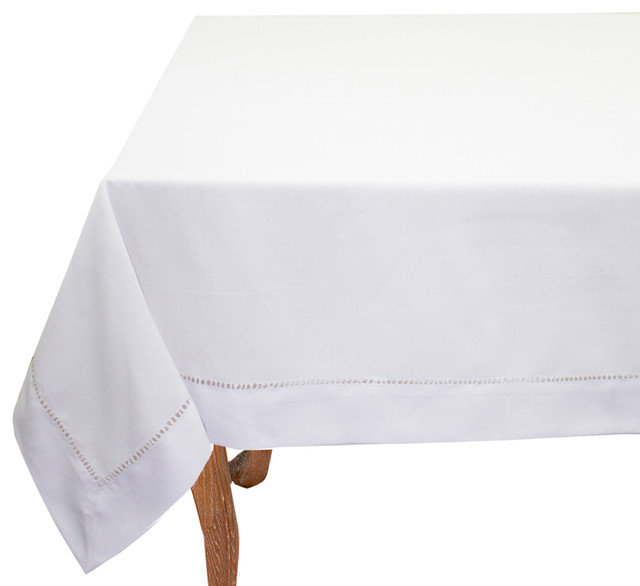 Stylish Solid Color with Hemstitched Border Tablecloth - Traditional ...