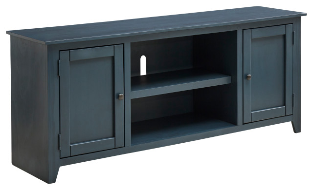 Outlaw 68" TV Entertainment Console in Navy Blue - Transitional ...