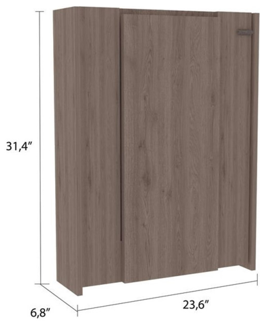 TUHOME Vatta Wall Foldable Table Engineered Wood Floating Table in Gray ...
