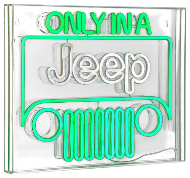Licensed Only in a Jeep Acrylic LED Wall Decor Sign 20"x16 ...