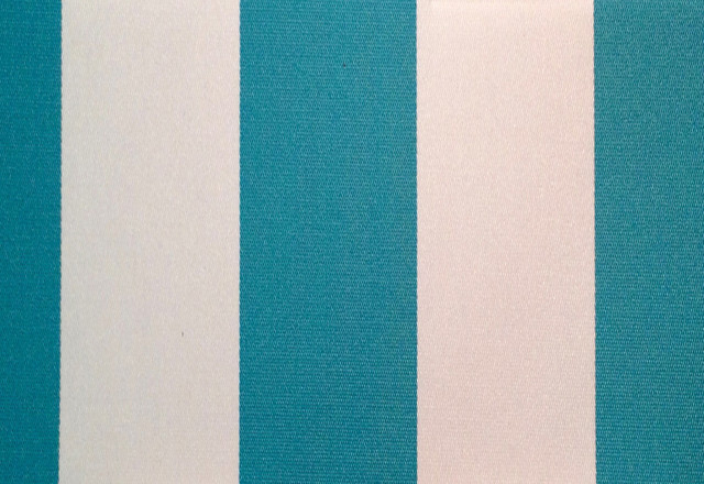 Baltic Teal White Stripe Woven Outdoor Performance Upholstery Fabric ...