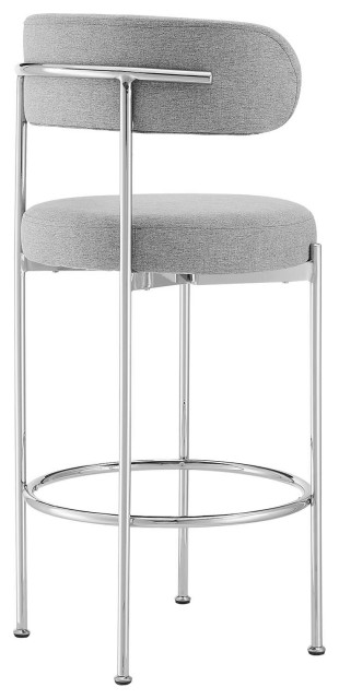 Albie Fabric Bar Stools - Set of 2 - Gray Silver - Contemporary - Bar ...