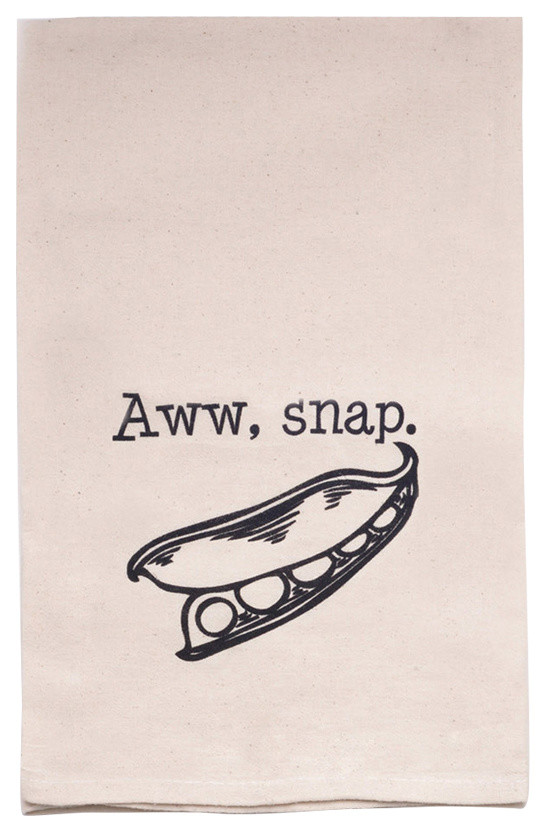 "Aww, Snap" Flour Sack Tea Towel - Contemporary - Dish Towels - by ...