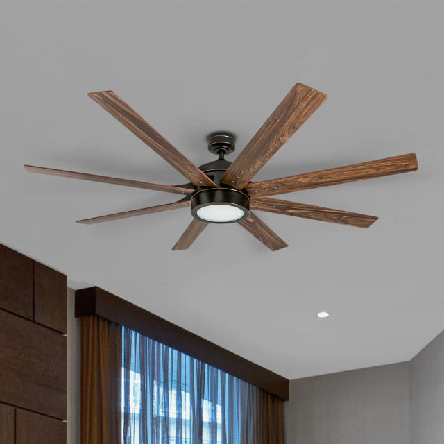 Honeywell Xerxes Modern Ceiling Fan With Light and Remote, 62", 62 ...