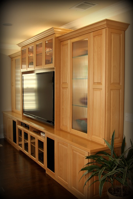 European Steamed Beech Media Unit - Traditional - Home Theater - San ...