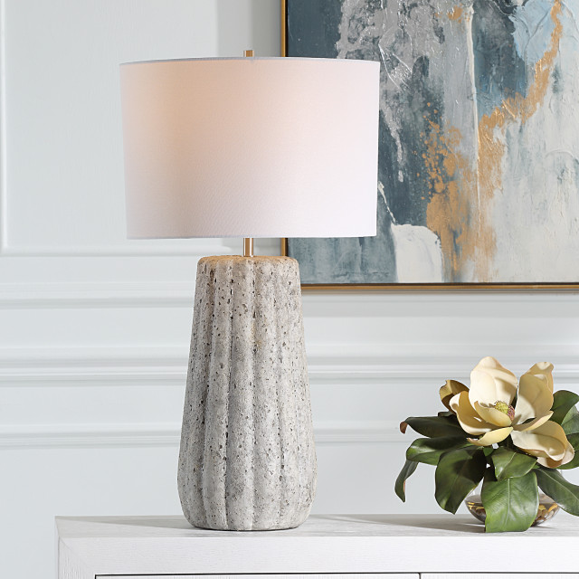 Coastal Contemporary 27.5" Distressed Table Lamp - Farmhouse - Table ...