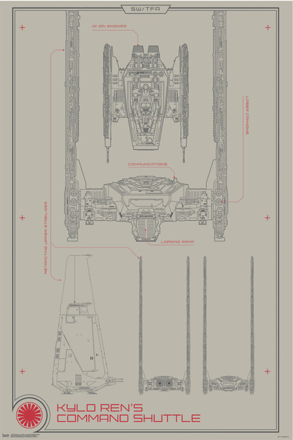 Star Wars: The Force Awakens Command Shuttle (24x36) Poster, 24"x36 ...