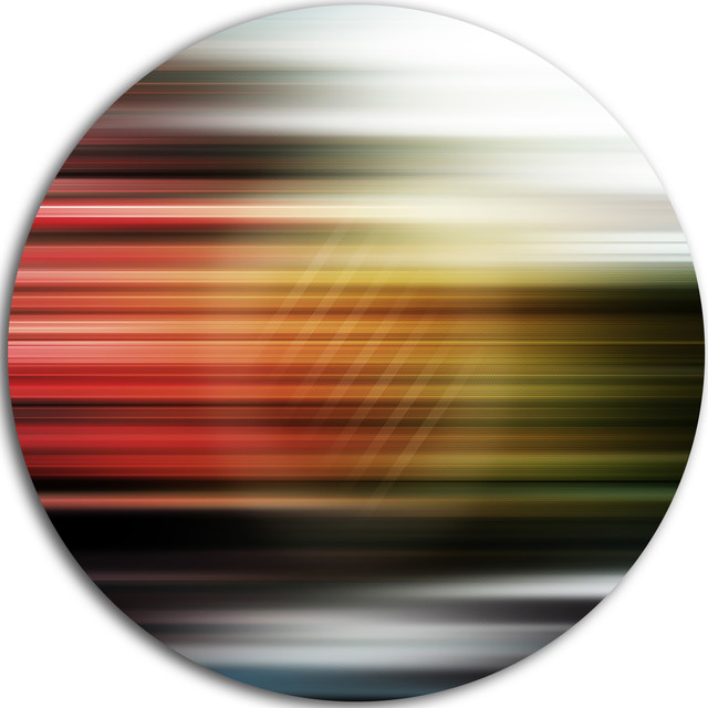 Horizontal Lights, Contemporary Art Round Wall Art, Disc of 11 inch ...