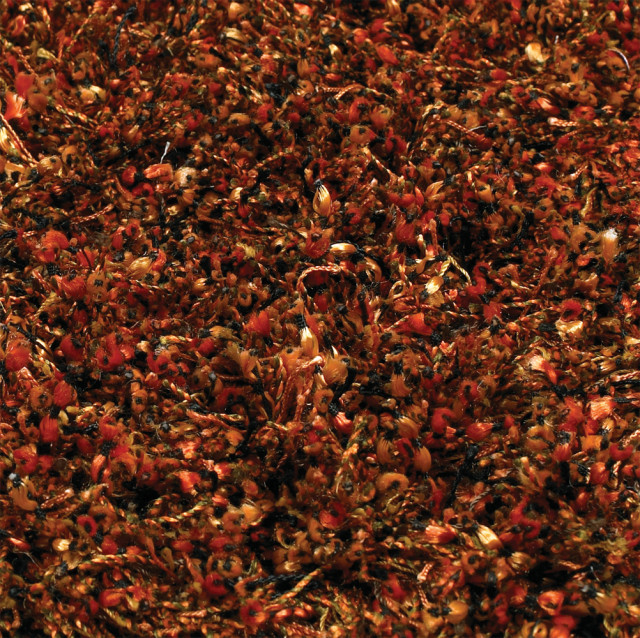 Mai Hand-Woven Contemporary Shag Rug, Rectangular Gold/Orange/Black 5 ...