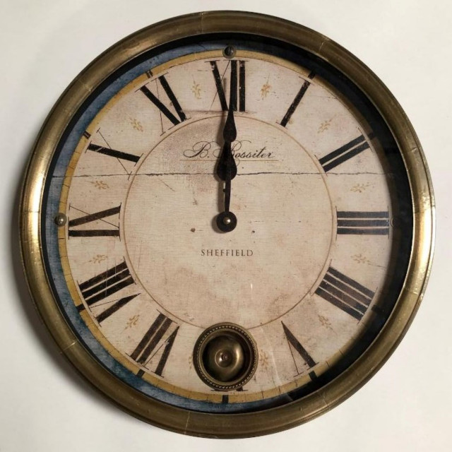 B. Rossiter Blue Wall Clock Internal Pendulum - Traditional - Wall ...