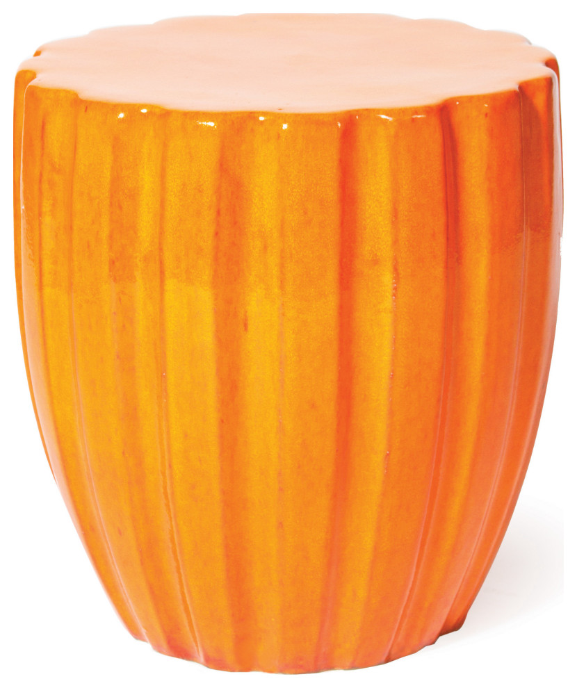 Scallop Stool - Tuscan Orange Outdoor Stool - Contemporary - Accent And ...