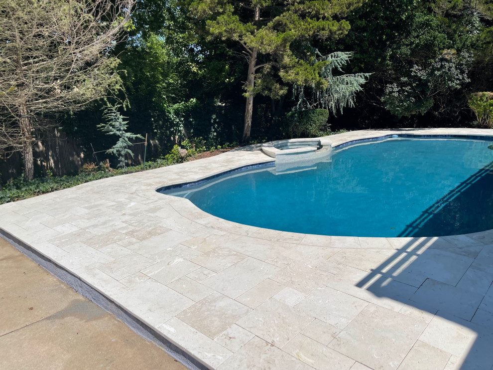 Concrete Pool & Spa Remodel with Travertine Coping/Deck & Patio ...