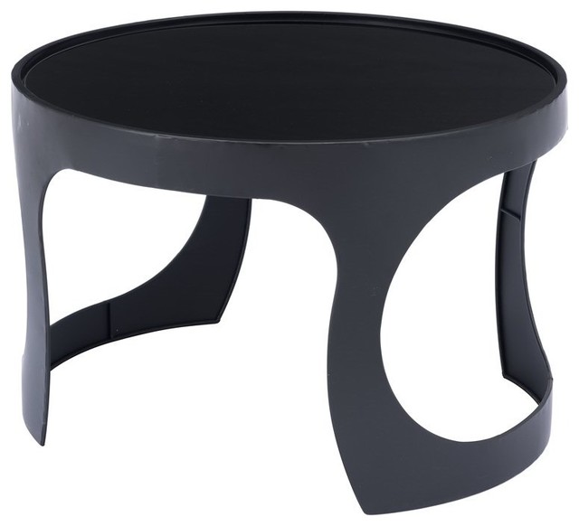 Modern Contemporary Accent Side End Table Console, Black, Glass Steel ...