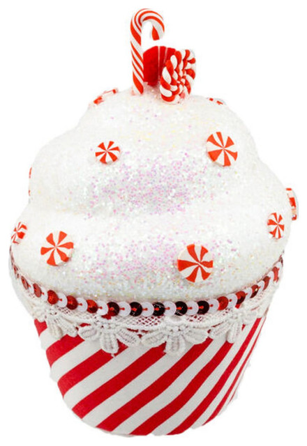 December Diamonds Candy Cane Lace 6.5In Cupcake Ornament - Contemporary ...