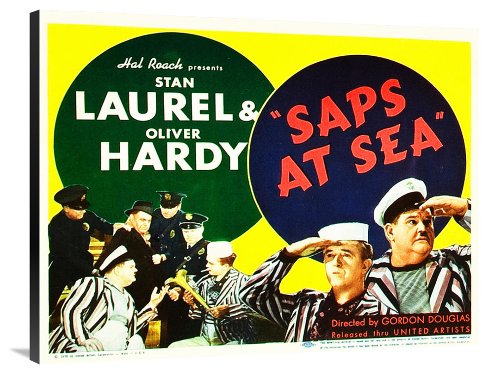 "Laurel & Hardy - Saps At Sea, 1940" Canvas by Hollywood Photo Archive ...