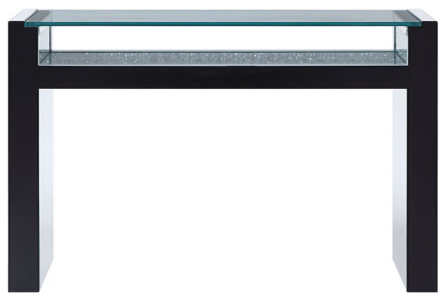 Acme Nysa Sofa Table in Mirrored and Faux Crystals - Contemporary ...