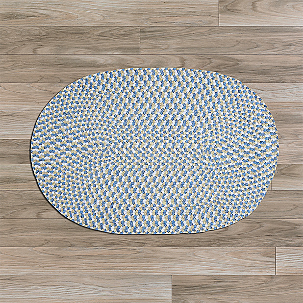 Confetti Blue 10'x13', Oval, Braided Rug - Beach Style - Kids Rugs - by ...