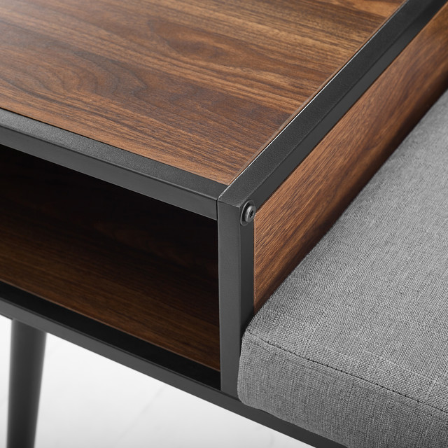 40" Modern Telephone Entry Bench, Gray - Midcentury - Accent And ...