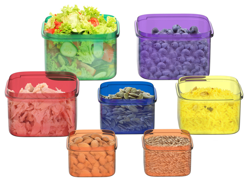 Portion Control Containers 7 Piece Color Coded Food Storage Set ...