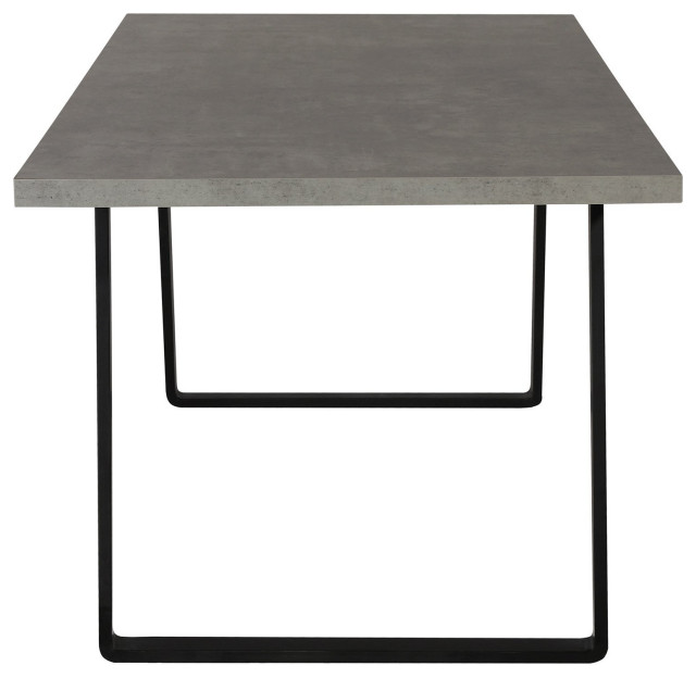 Minimalist Dining Table, Sled Metal Legs With Rectangular Powder Coated ...