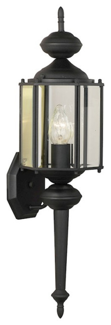 Thomas Lighting Brentwood 1-Light Large Outdoor Wall Lantern, Black ...