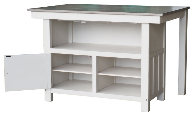 Millport Counter Height Extendable Storage Dining Table, White/Wash ...