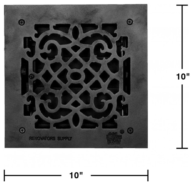 Heat Register Cast Aluminium With Logo RSF, Black, 10"x10"x1.5 ...