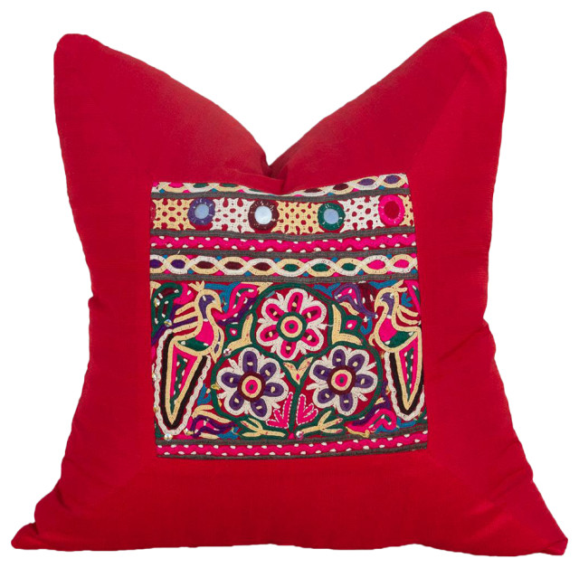 Alina Indian Silk Decorative Pillow - Contemporary - Decorative Pillows ...
