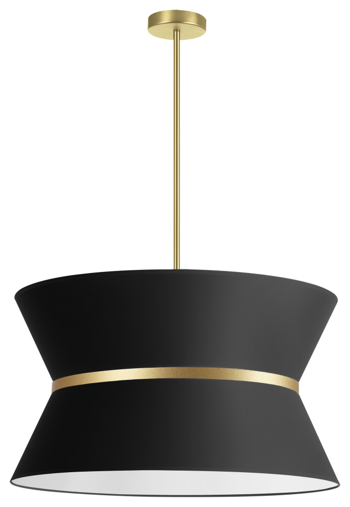 Black Transitional Pendant With Aged Brass Metal - Transitional ...