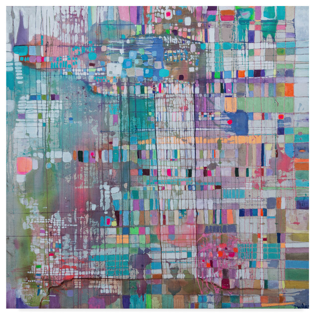 "Matrix Color Field" by Zwart, Canvas Art, 14"x14" - Contemporary ...