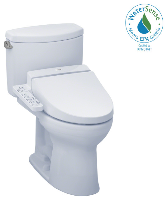 Toto Drake Ii Washlet+ C100 2-Piece Toilet, Cotton - Contemporary ...