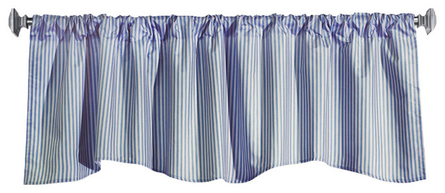 Ticking Stripe Pole Top Valance, 60" x 18" - Contemporary - Valances ...
