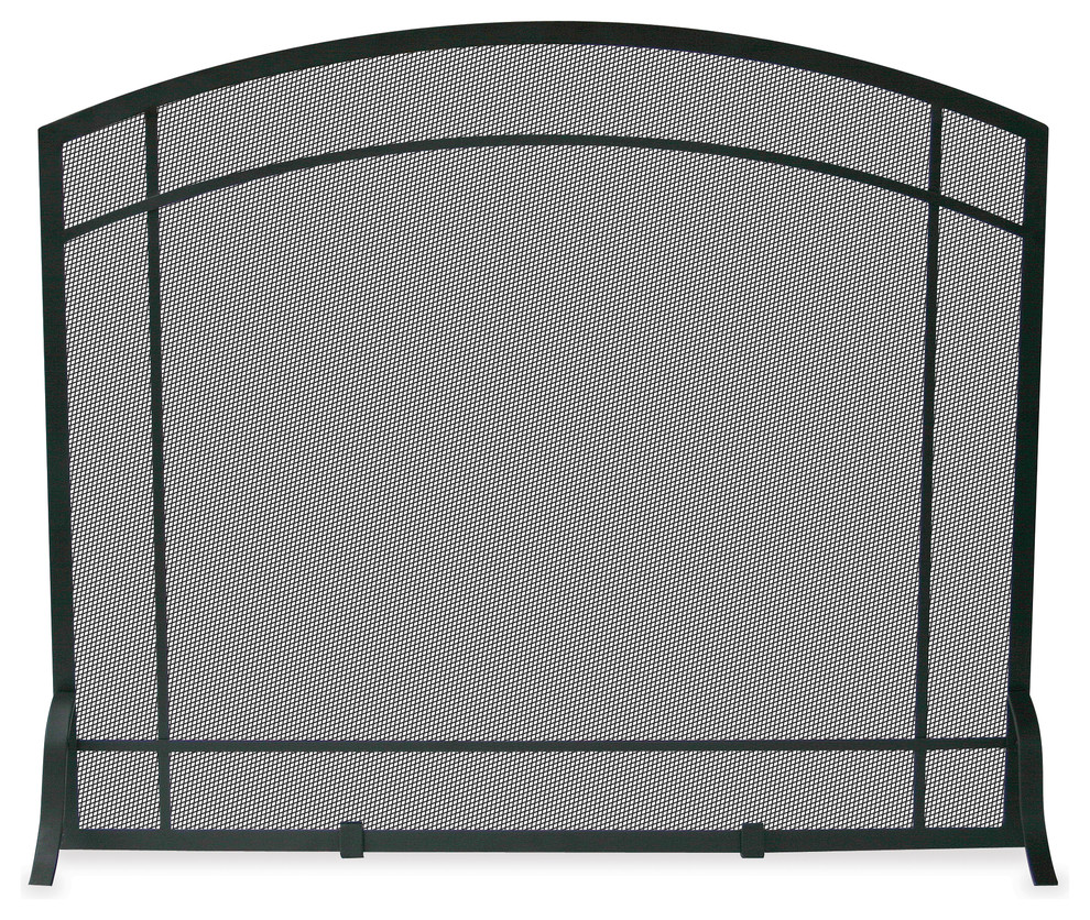 Single Panel Black Wrought Iron Screen With Mission Design ...