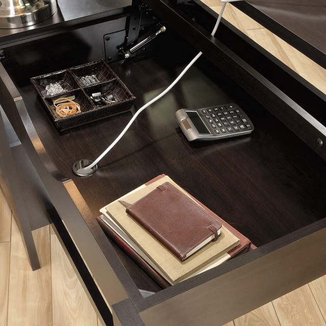 Unique Desk, Lift Up Top With Hidden Storage & Storage Drawers, Jamocha ...