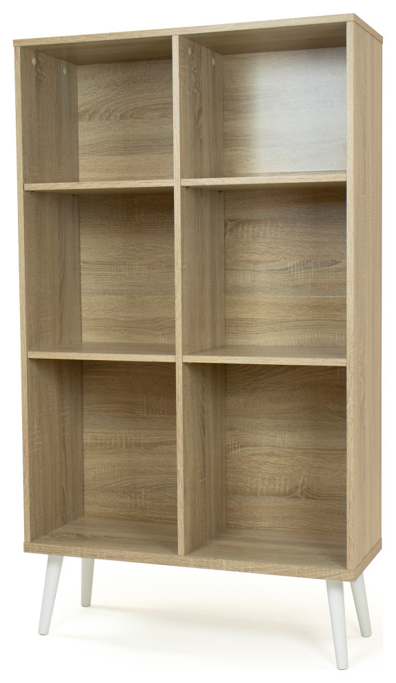 Bookcase With 6 Adjustable Shelves - Midcentury - Bookcases - by Humble ...