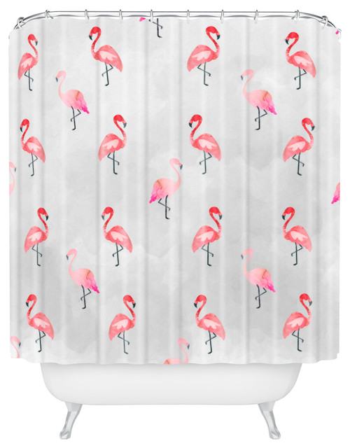 Hello Sayang Flaming Flamingo Shower Curtain Standard 69x72